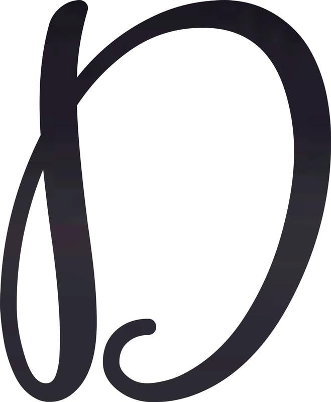 Acrylic Sign Letters,Wedding D Script, 2'' Tall Transparent Black ...