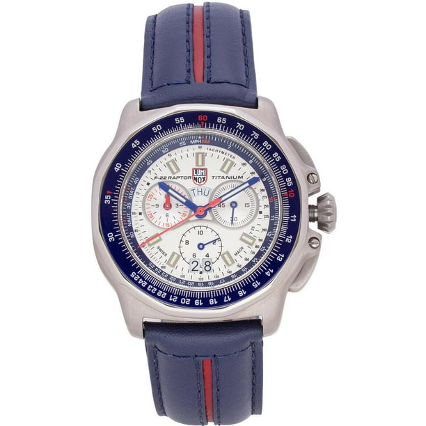 Luminox Men's Air F-22 Raptor 9270 Series, Blue Strap, Round Silver ...