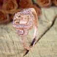 1.25 Carat Morganite (emerald cut Morganite) Diamond Engagement Ring ...