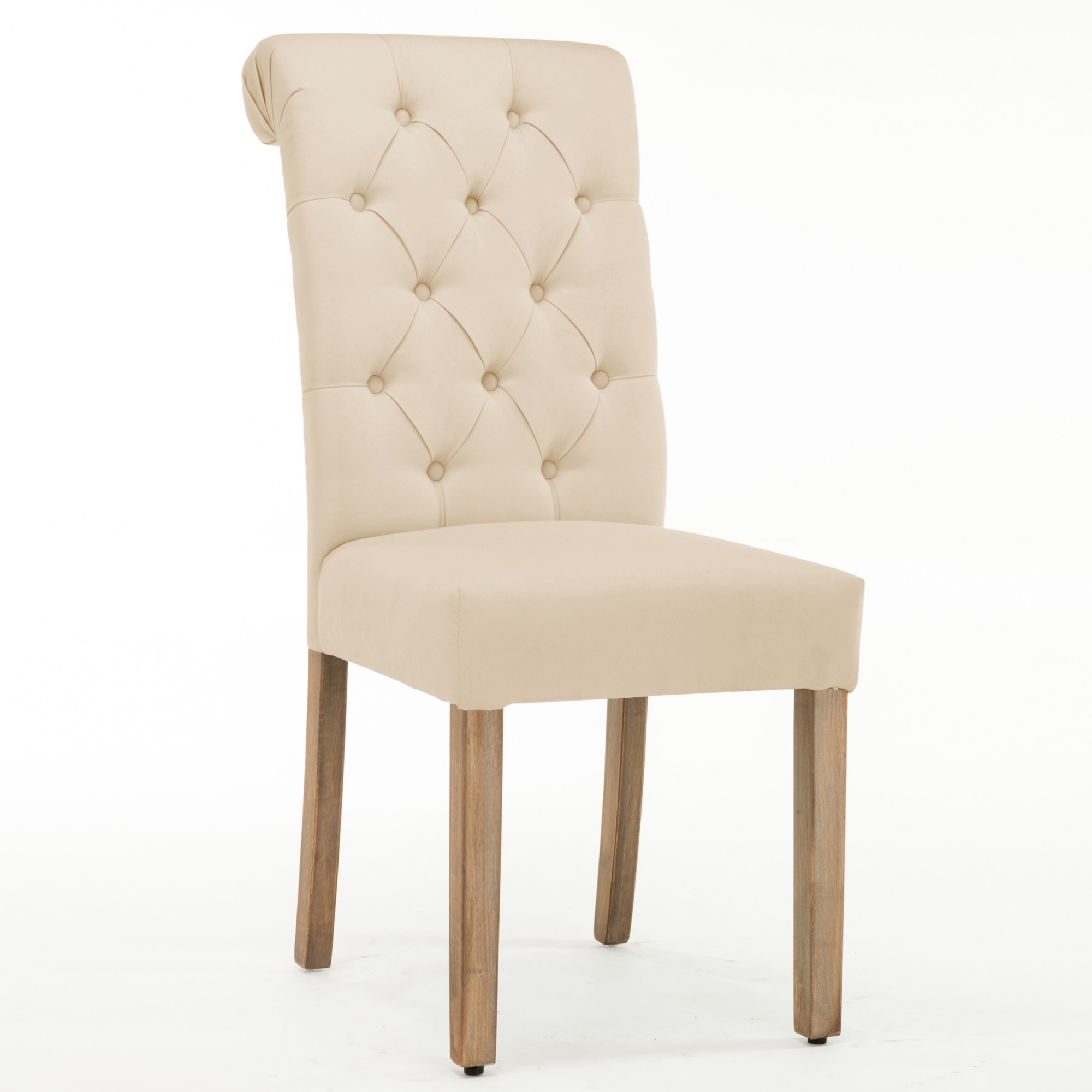 Contemporary Dining Chair with Button Tufted Scroll Back, Set of 2 ...