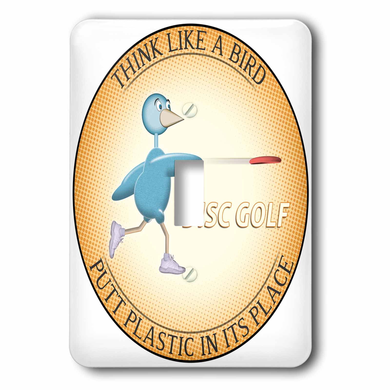 3dRose Think Like A Bird 2 shows a blue bird having fun playing frisbee ...