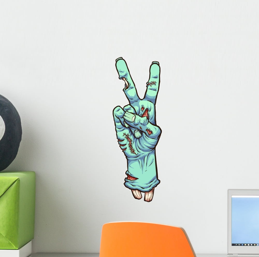 Peace Hand Sign Zombie Wall Decal Wallmonkeys Peel and Stick Graphic ...