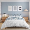 Blue Tulip Eucalyptus Leaf Bedding Duvet Cover Set Queen Size 4 Pieces ...