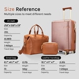 Joyway 3-Piece Carry-On Luggage Set with Swivel TSA Lock and Leather ...