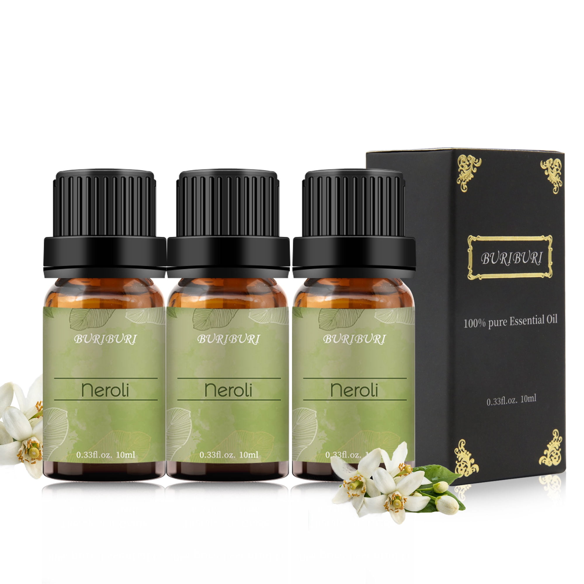 BURIBURI 3 Pack Neroli Essential Oil 100% Pure for Massage, Diffuser ...
