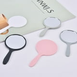 Handheld Makeup Mirror Round Vanity Mirror with Handle Hand Mirror ...