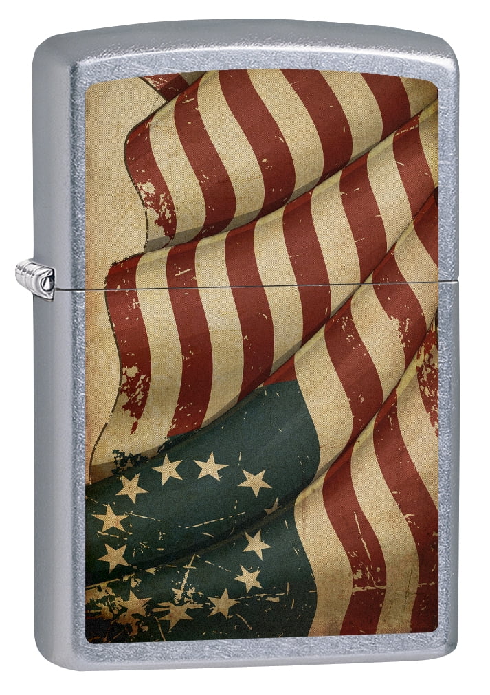 Zippo Lighter: 1776 American Flag - Street Chrome - Walmart.com