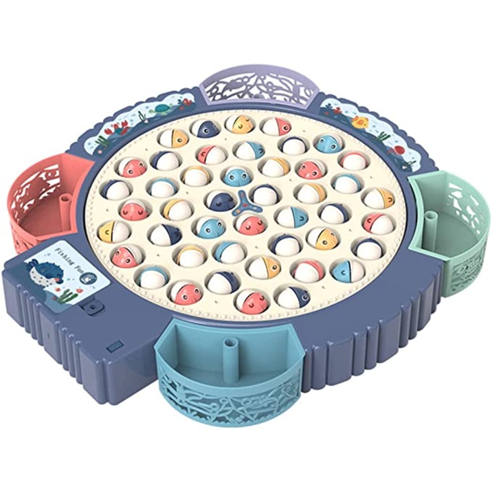 PEACNNG Magnetic Fishing Game Toy Pole and Rod Fish Board Rotating with ...