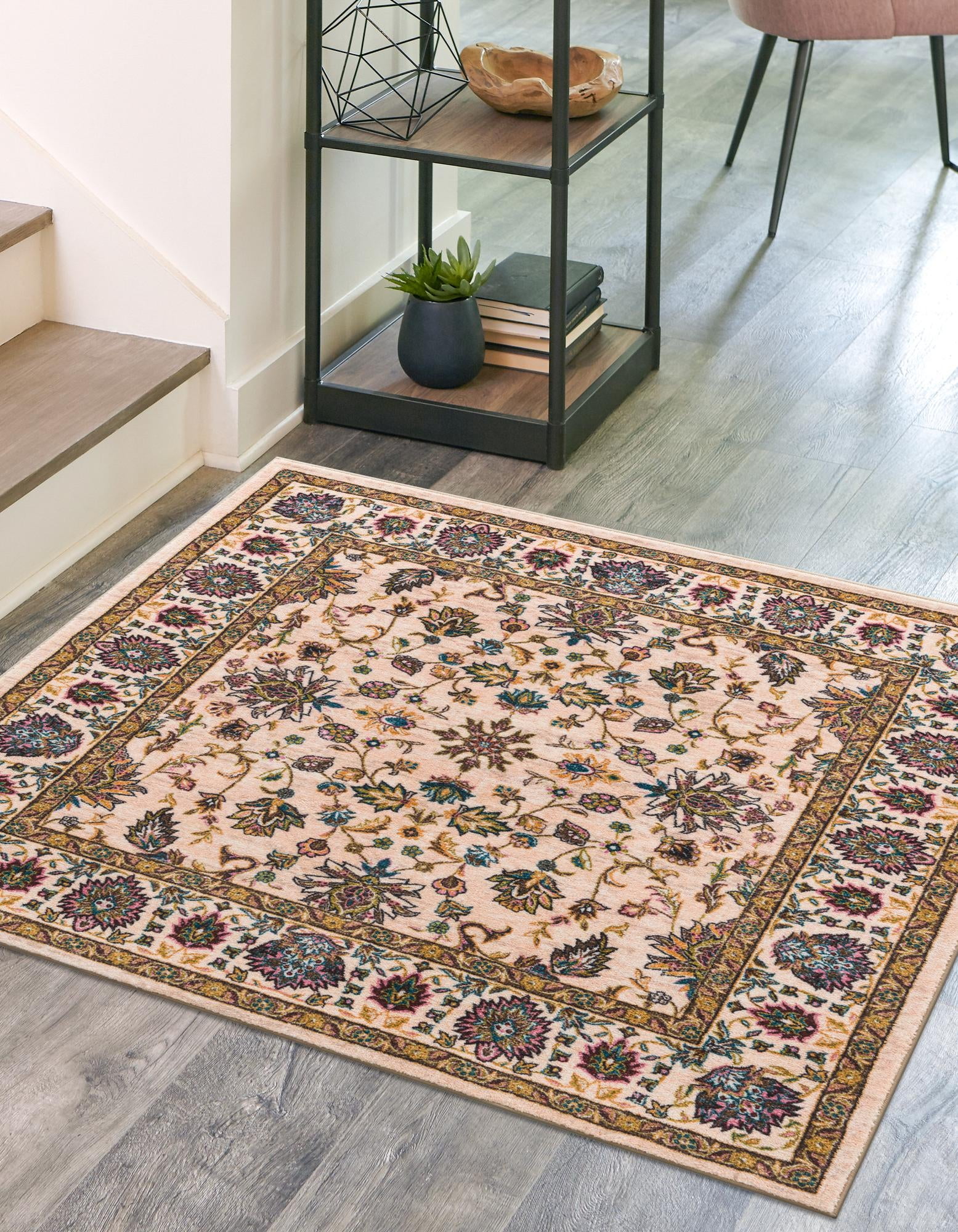 Rugs.com Medina Collection Rug – 5 Ft Square Ivory Medium Rug Perfect ...