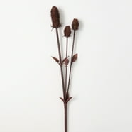 Rust Iris, Ranunculus & Red Hot Poker with Dried Grasses in Leather ...