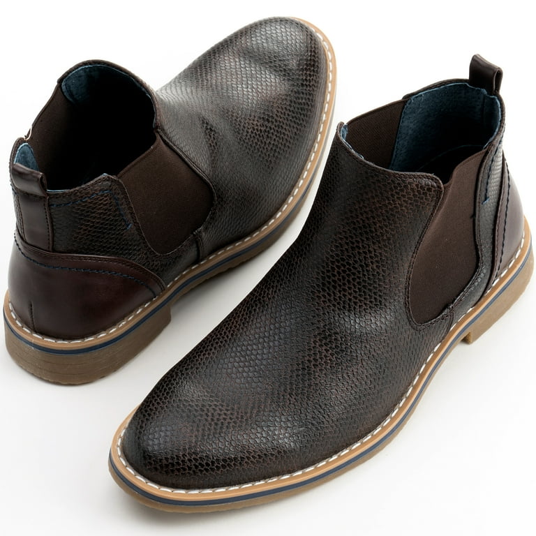 Alpine Swiss Mens Nash Chelsea Boots Snakeskin Ankle Boot Genuine Leather Lined Walmart