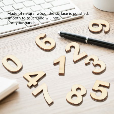 Qiilu Wooden Self-adhesive Numbers Letters for DIY Art Crafts Decor ...