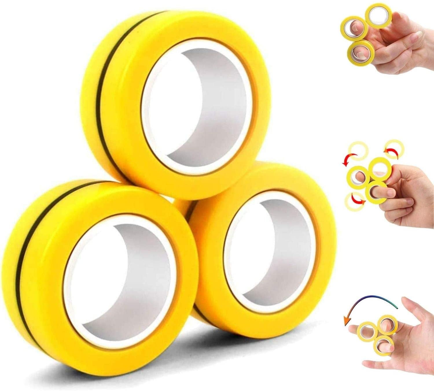 3Pcs Fingears Magnetic Rings Fidget Spinner Toy | Stress, Anxiety ...
