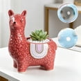 Alpaca Ceramic Flowerpot Cute Desktop Small Greenery Holder - Funny ...