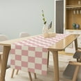 Checkered Table Runner Pink Cute Retro Checkerboard Vintage Aesthetic ...