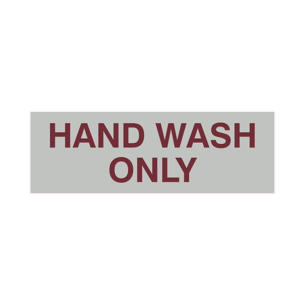 Basic Hand Wash Only Sign (Light Grey / Burgundy) - Large - Walmart.com