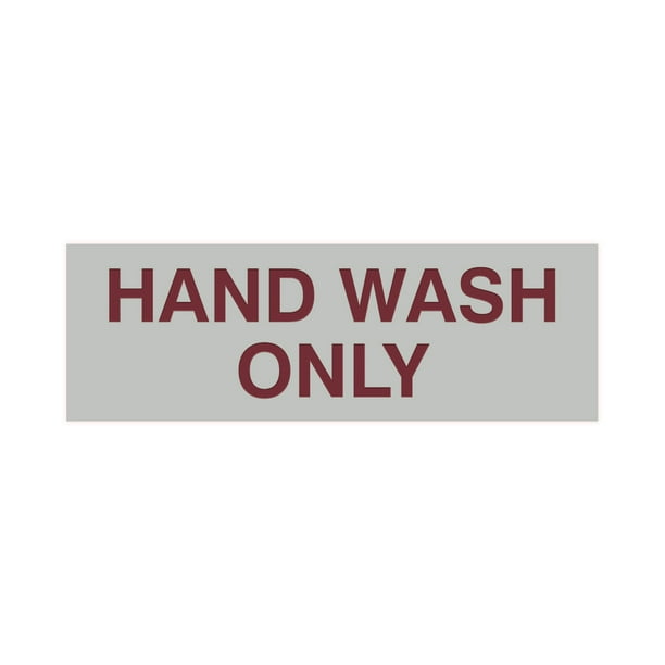 Basic Hand Wash Only Sign (Light Grey / Burgundy) - Small - Walmart.com