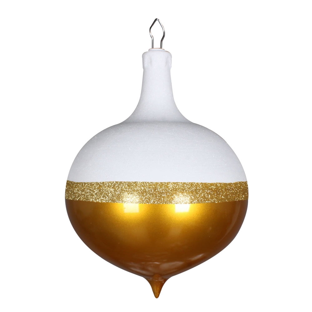 12" Gold Candy/White Glitter Drop Orn - Walmart.com