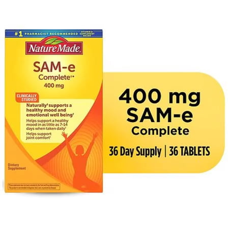 Nature Made SAM-e Complete 400 mg Tablets, Dietary Supplement for Mood ...