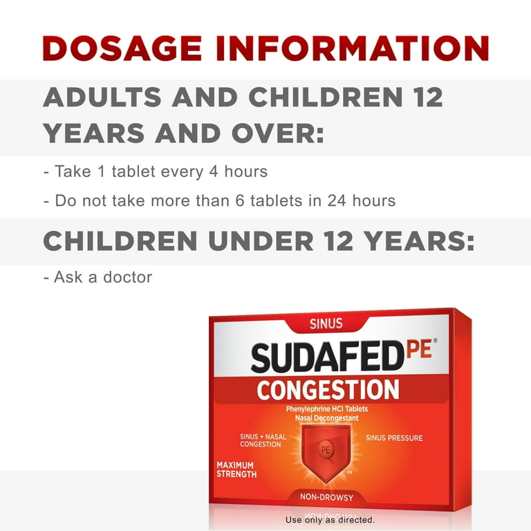 Sudafed PE Maximum Strength Non-Drowsy Sinus Decongestant,, 48% OFF
