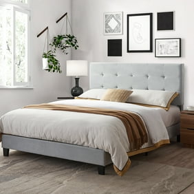 Meridian Furniture Candace Cream Velvet Queen Bed - Walmart.com