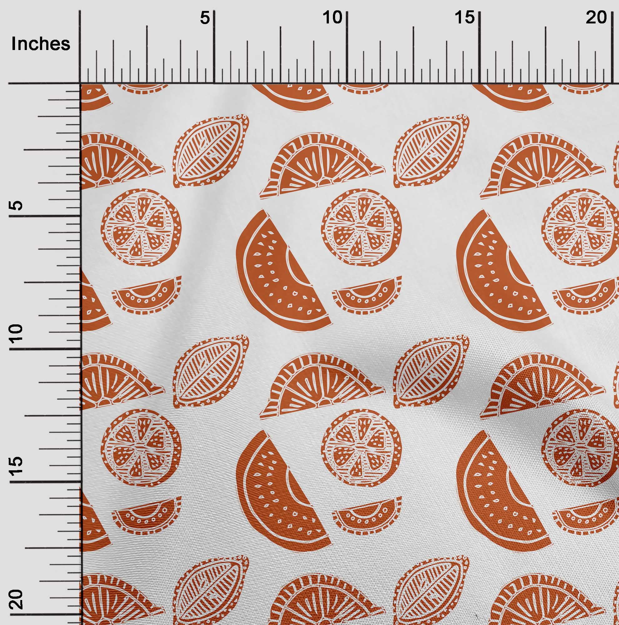 oneOone Silk Tabby Orange Fabric Block Sewing Material Print Fabric By ...