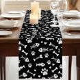 Cartoon Coastal Burlap Cotton Table Runner 13x90 Inches Long, Black ...