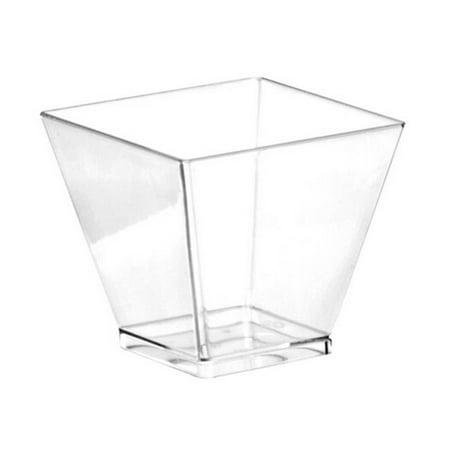 Disposable Mini 3.5 oz Square Heavy Clear Plastic Cups, 10 Per Case ...