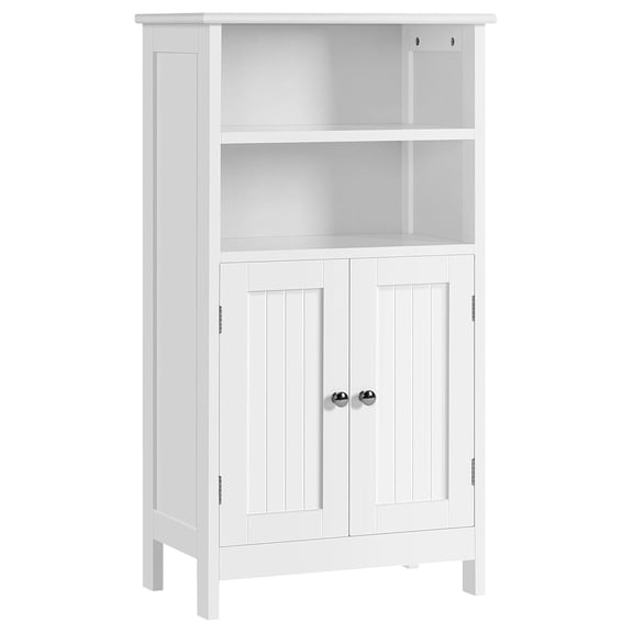 Bathroom Storage Cabinet, Wooden Side Storage Organizer with Louver ...