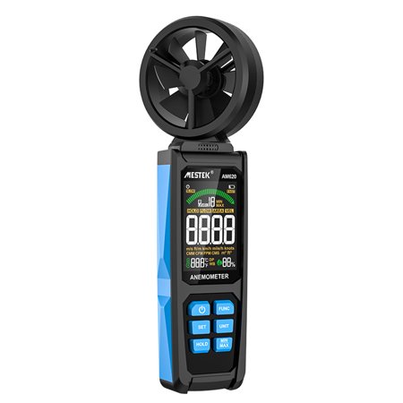 MESTEK Handheld Digital Anemometer with 8-Blade Fan, Color LCD Display ...