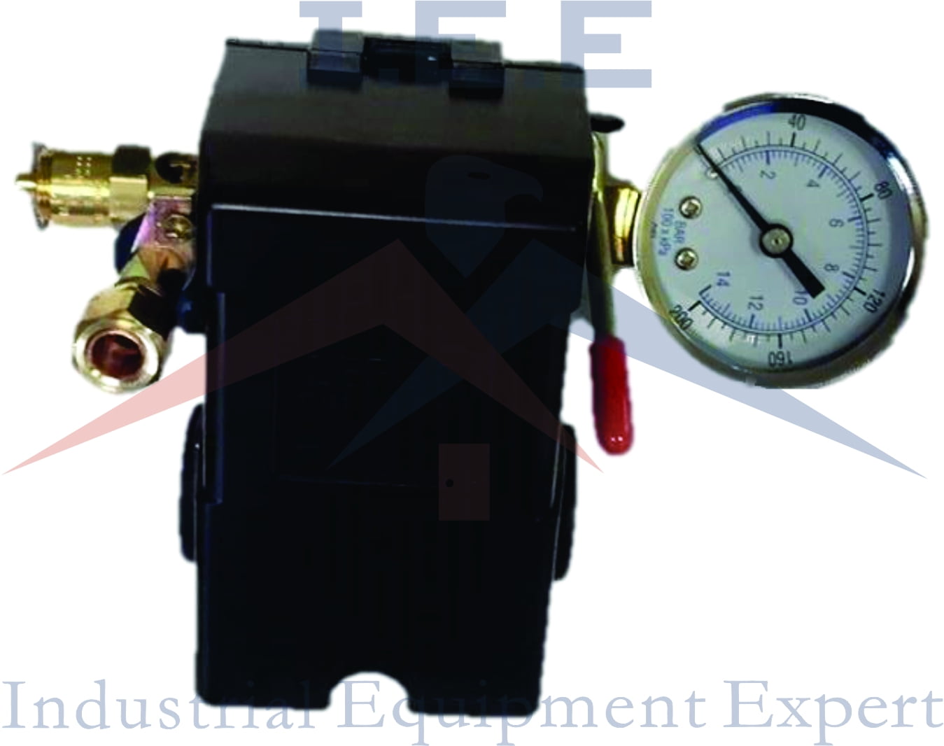 H/D PRESSURE SWITCH AIR COMPRESSOR 145-175 4 PORT 26 AMP w Gauge & Pop ...