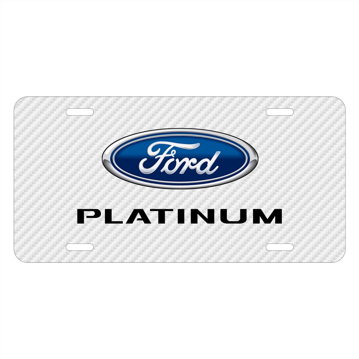 Ford F-150 Platinum White Carbon Fiber Texture Graphic UV Metal License ...