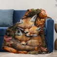 [Cozy Fox Blanket] Cozy Fox Cartoon Flannel Throw Blanket - Soft, Warm ...
