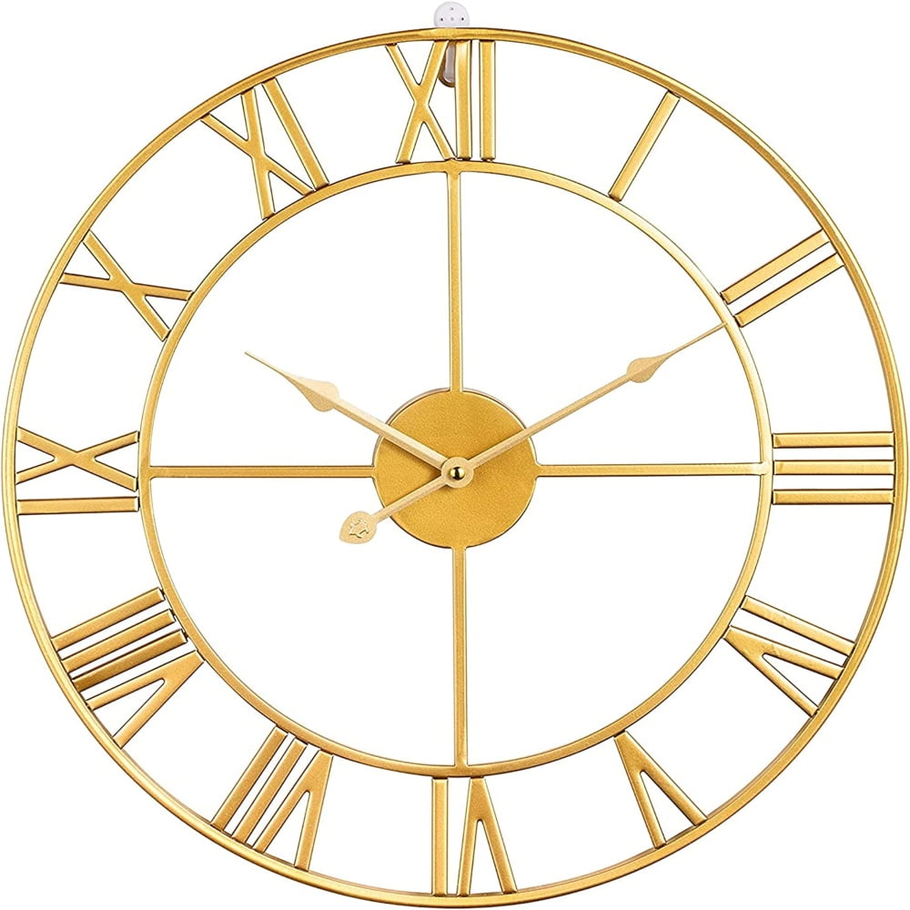 KEINXS 60cm Large Home Decor Wall Clock for Living Room Non Ticking Art ...