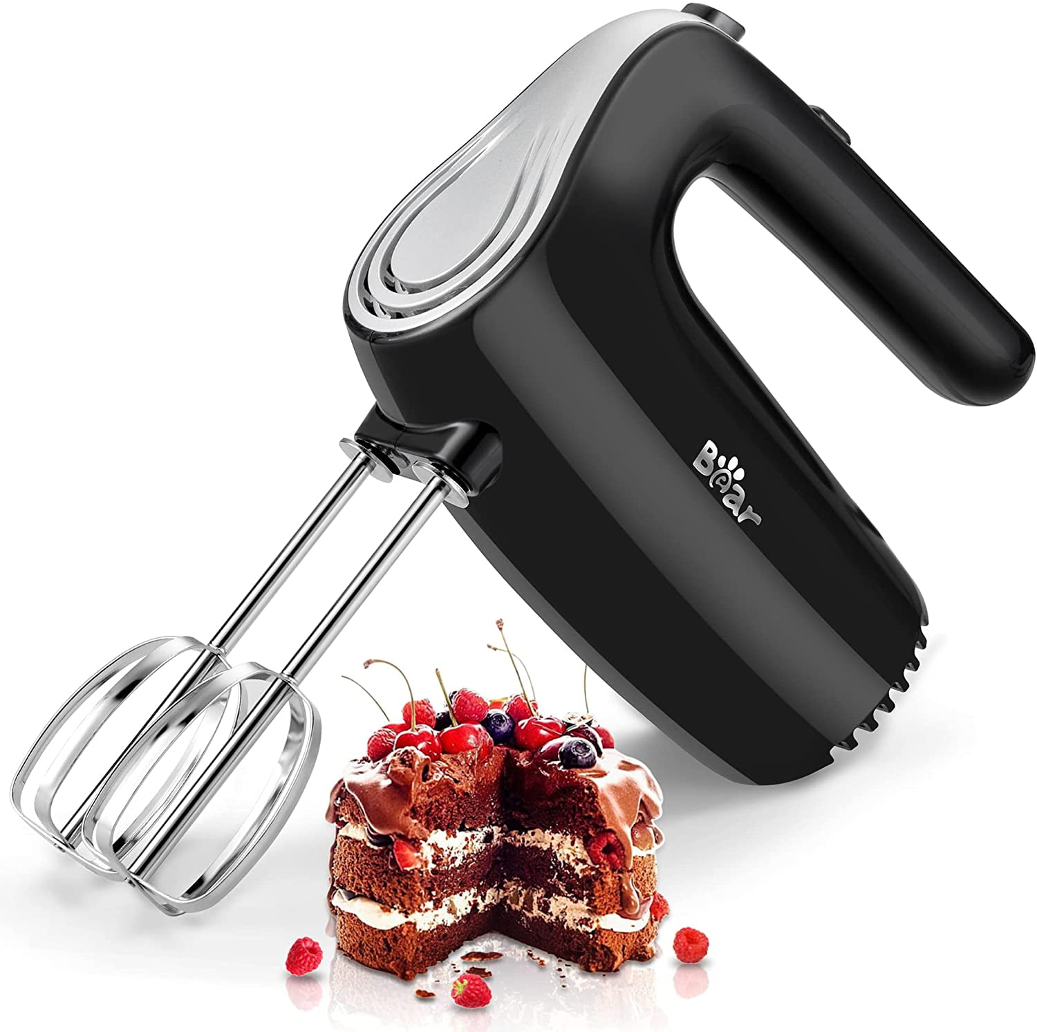 Bear Hand Mixer Electric, 5-Speed 125W Electric Hand Mixer with Easy ...