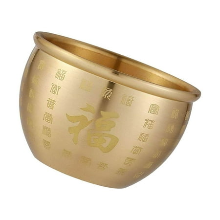 Treasure Basin Rice Vat Brass Feng Pot Decorative Rice Shui Bowl for ...