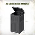 33 Gallon Outdoor Trash Can, Hideaway Garbage Bins with Tiered Lid ...