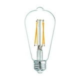 GE Vintage Style LED Edison Light Bulbs, Clear Glass, Warm Candle Light ...