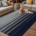 Abstract Golden Outdoor Rug, Water Wave Blue Ocean Sunrise Horizon Non ...