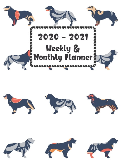 2020 - 2021 Weekly & Monthly Planner : Golden Retriever Dog - Two Year ...
