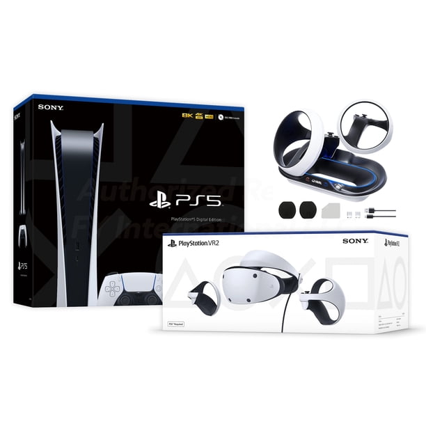 PlayStation 5 & PSVR2 Deluxe Combo, VR2 Headset, Sense Controllers, PS5 ...