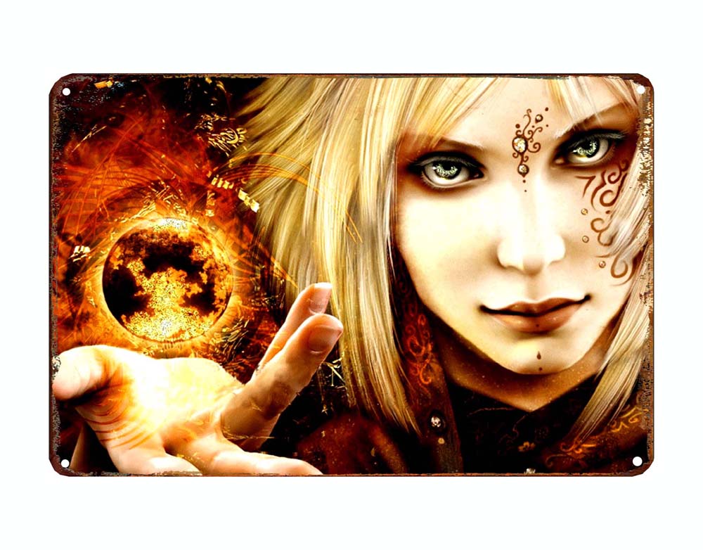 Fantasy fireball metal tin sign vintage style reproduction 12 x 8 ...