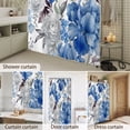 Bathroom Shower Curtain Watercolor White Blue Roses Waterproof Shower ...