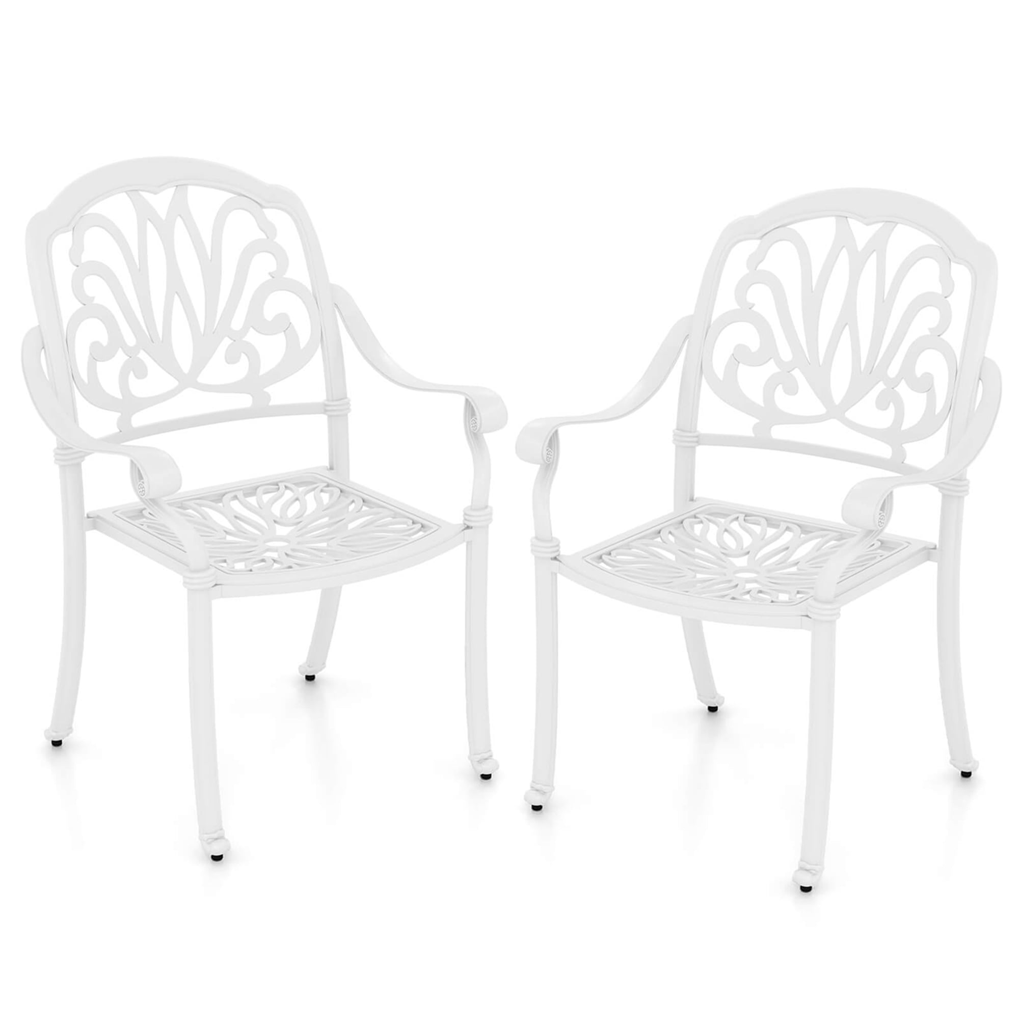 Click here for Costway 2 Pcs Patio Cast Aluminum Dining Chairs Ar... prices