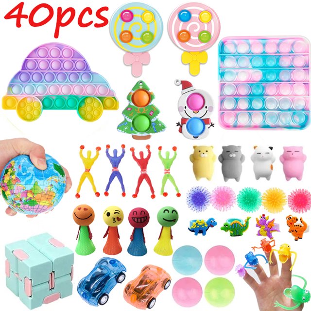 Sensory Fidget Toys Pack, Anxiety Stress Relief Toys, Fidget Bubble ...