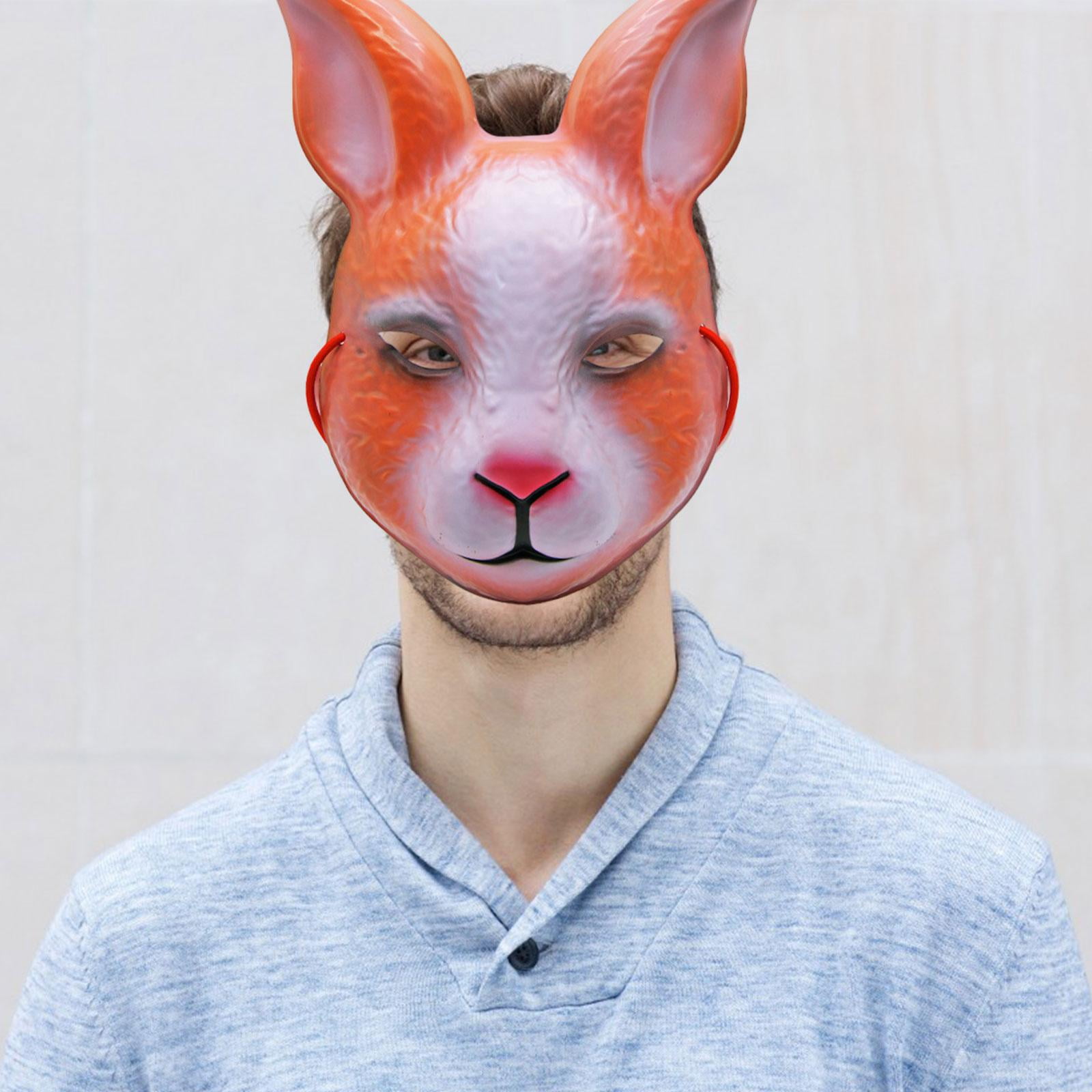 Máscara de conejo Máscara de cabeza de animal Sombreros Máscara de media cara de fantasía ...
