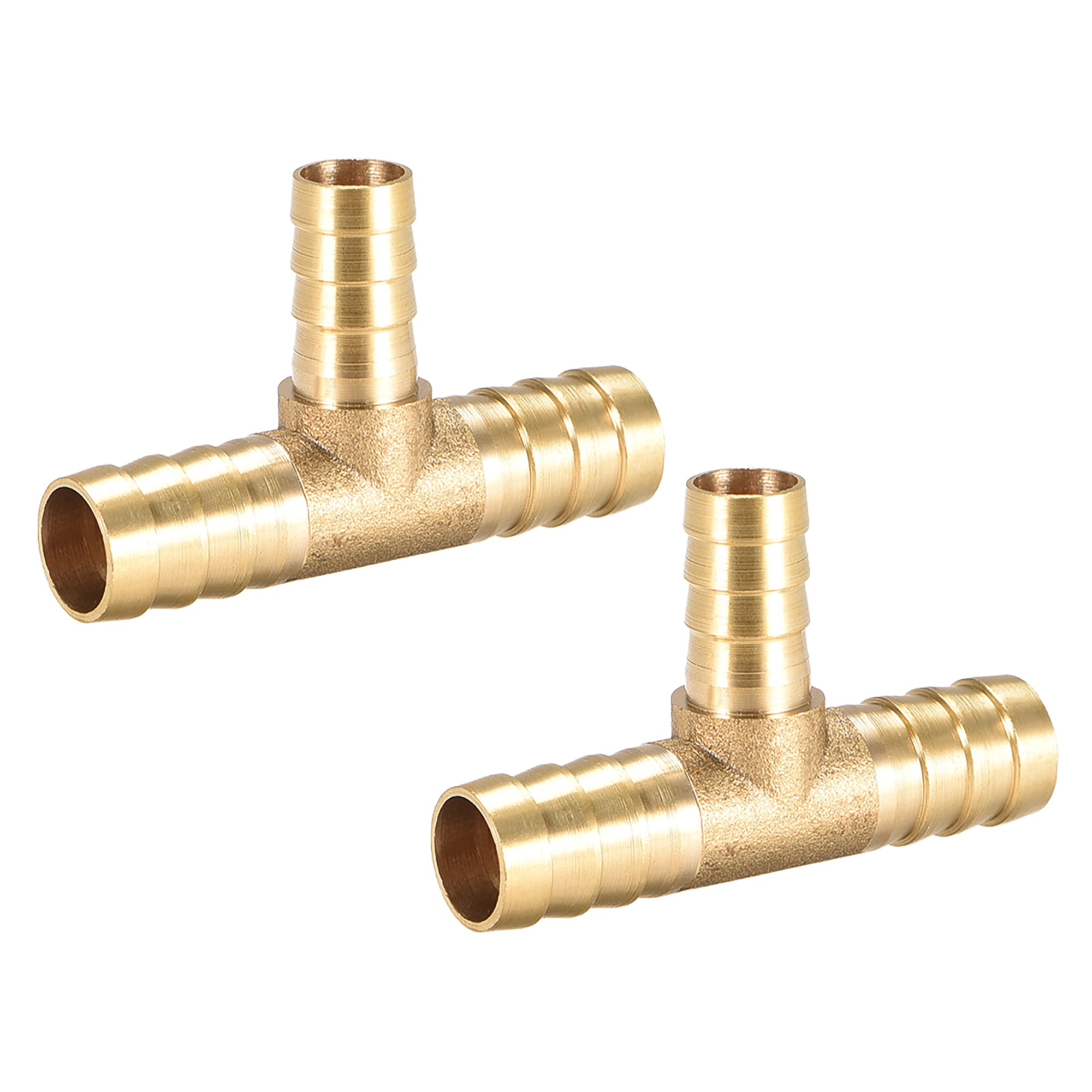 12mm x 10mm x 12mm Brass Hose Reducer Barb Fitting Tee T-Shaped 3 Way ...