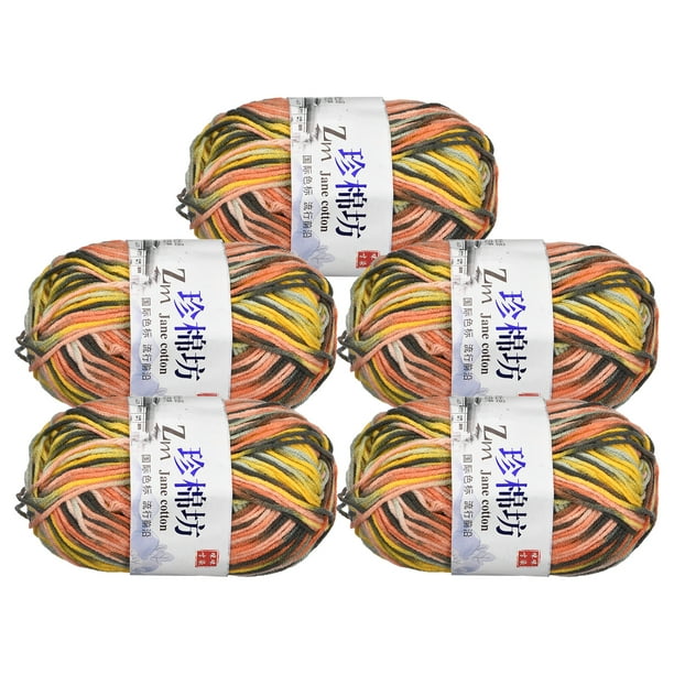 Unique Bargains 5 Pack of 50g Cotton Blend Yarn Crochet Craft Yarns for ...