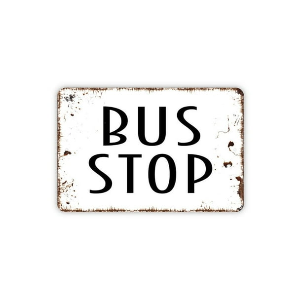 Letrero de parada de autobús de metal, estilo rústico, moderno y ...