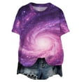 COMVALUE Cute Summer Tops for Women Galaxy Space Print Petite Shirts ...